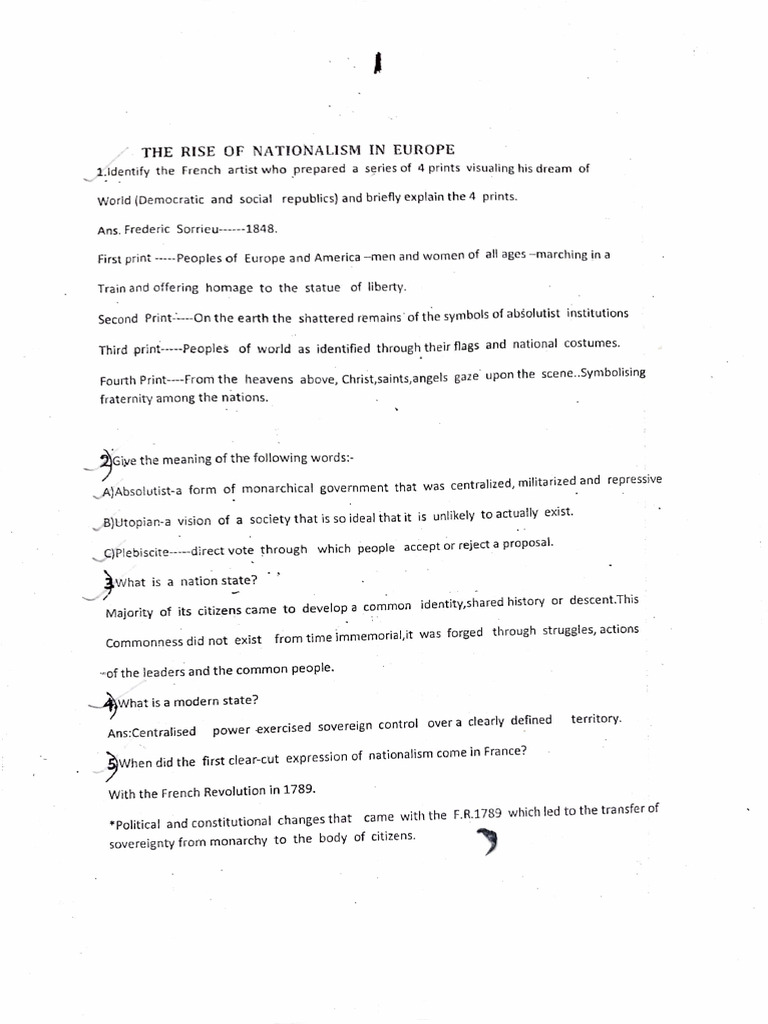 Nationalism in Europe Grade 10 | Download Free PDF | Kingdom Of Prussia ...