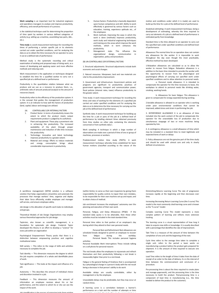 Work Sampling | PDF | Business | Economies