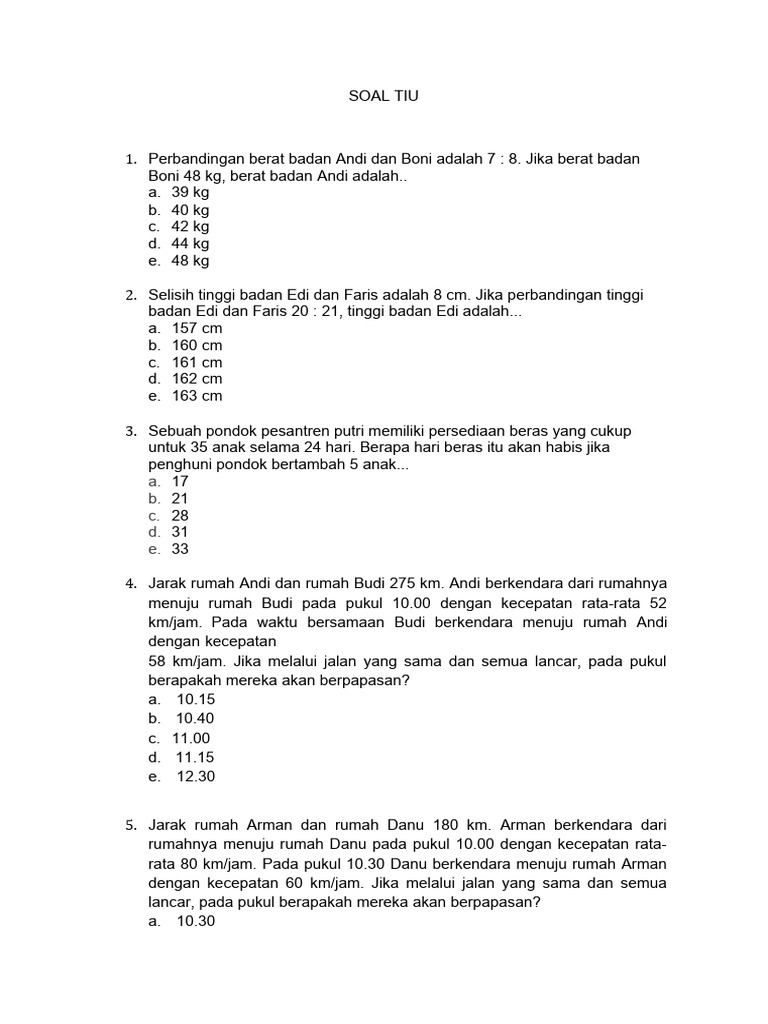 Latihan Soal TIU | PDF