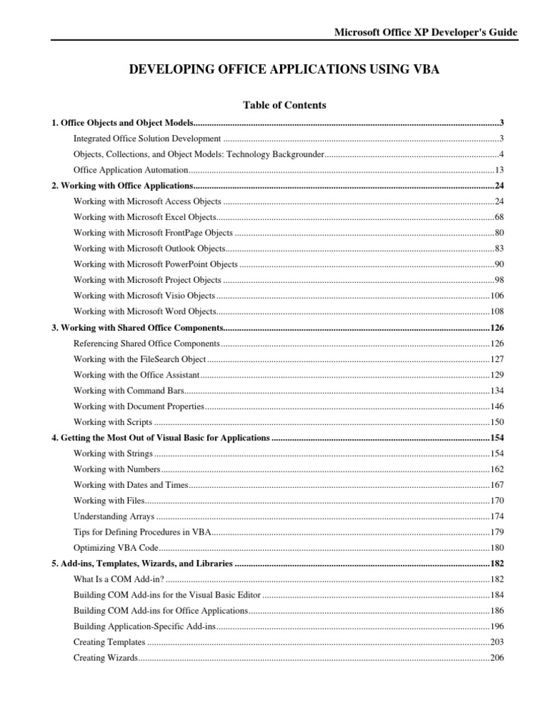 Microsoft Office XP Developer's Guide - Developing Office Applications ...