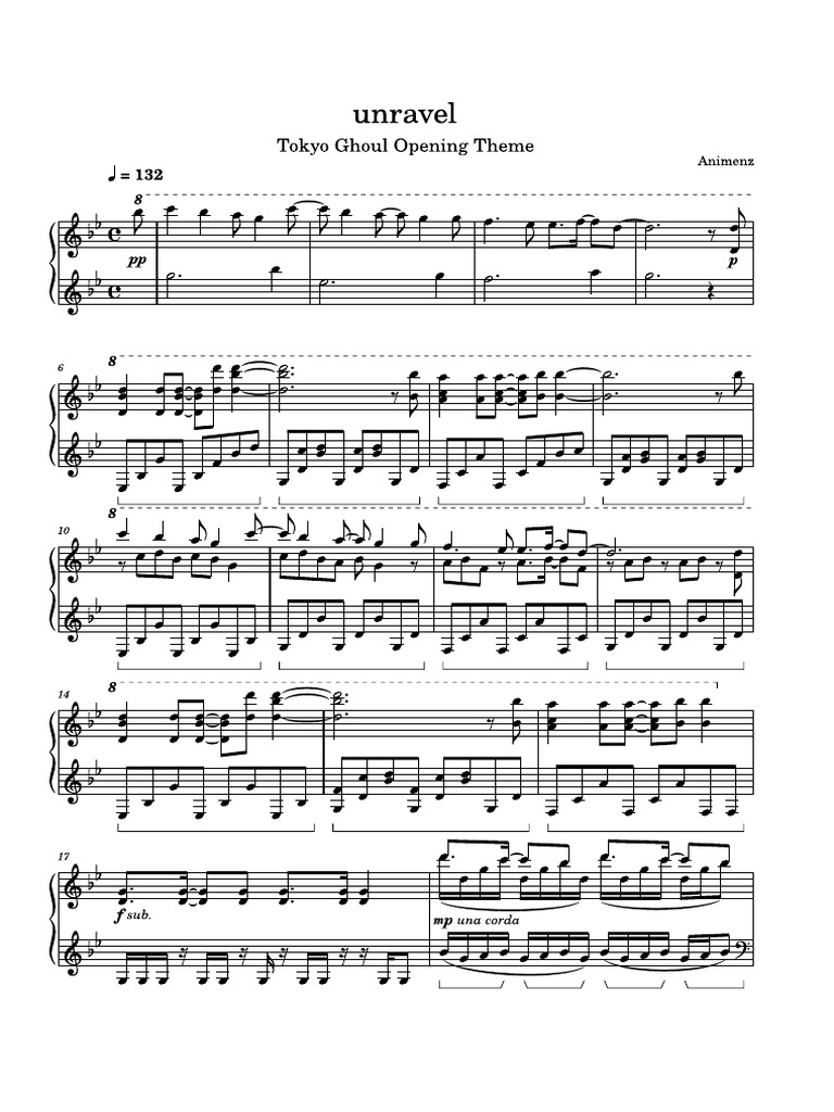 Unravel (Tokyo Ghoul) - Animenz Arr | PDF