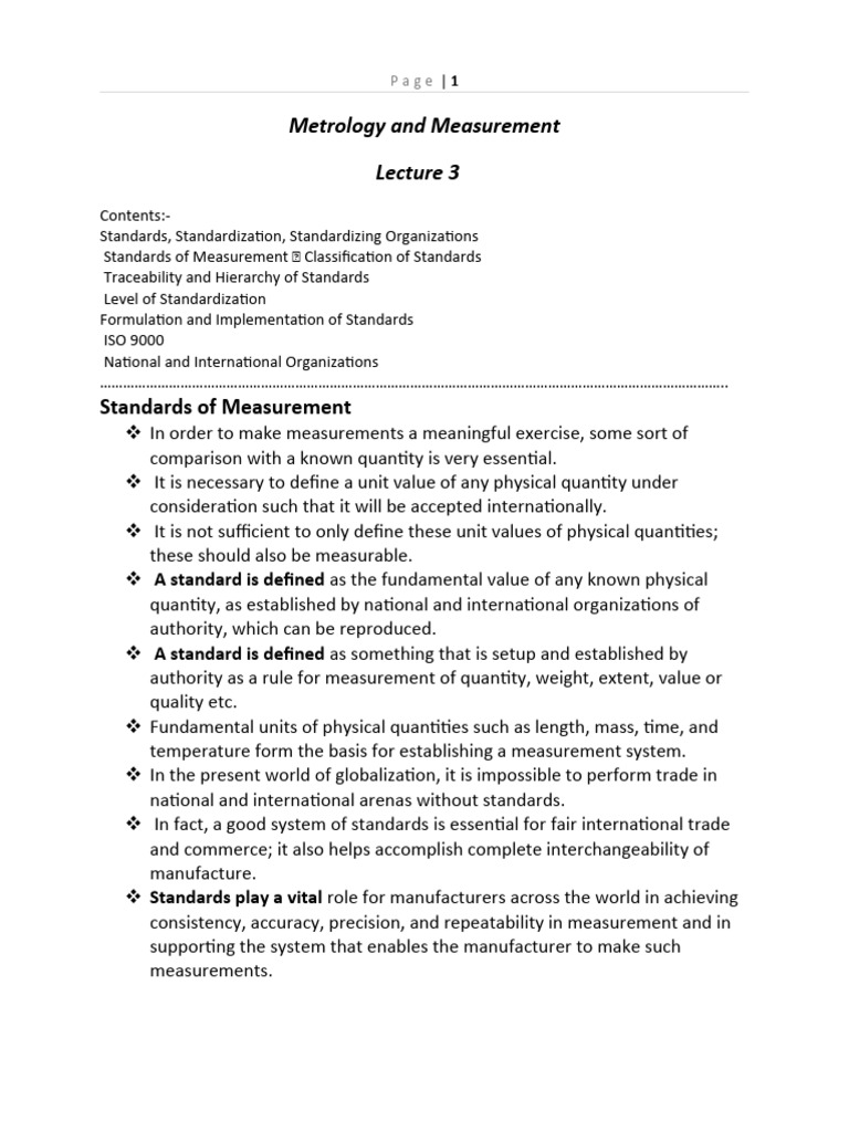 metrology chapter 3 | PDF | Metrology | Calibration