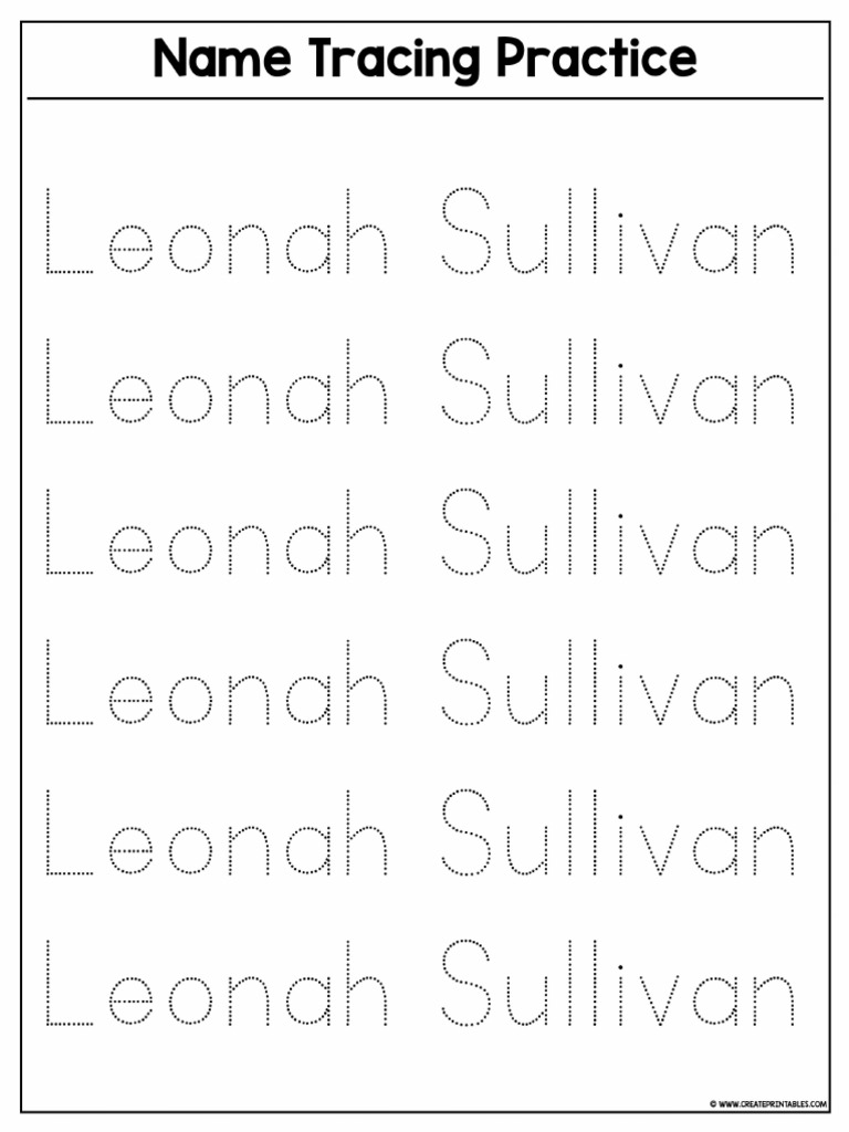 CreatePrintables.com Name Tracing Practice C1A5 5D97 C425 | PDF