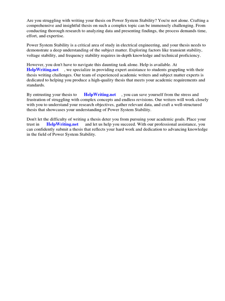 Thesis Power System Stability | PDF | Electric Generator | Electrical Grid
