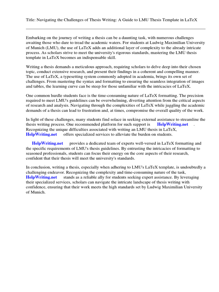 Lmu Thesis Template Latex | PDF | Thesis
