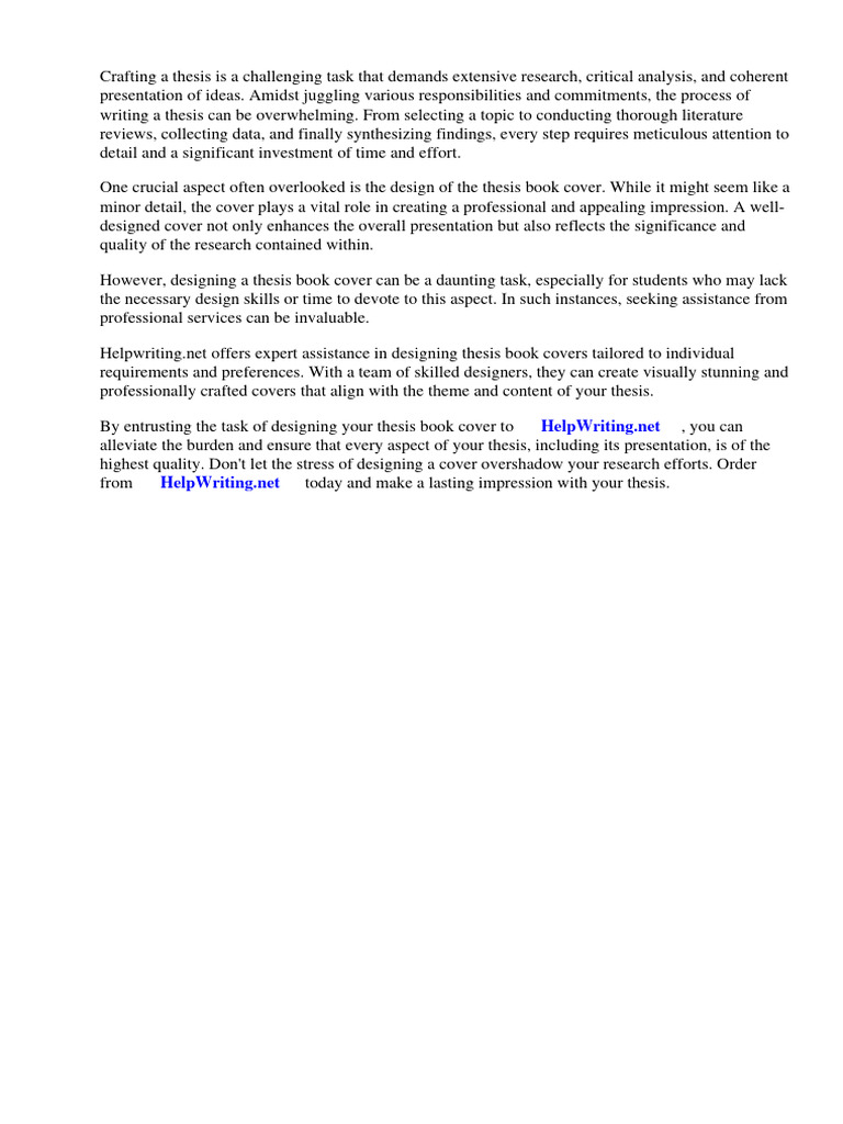 Thesis Book Cover Design | Download Free PDF | Thesis | Page Layout