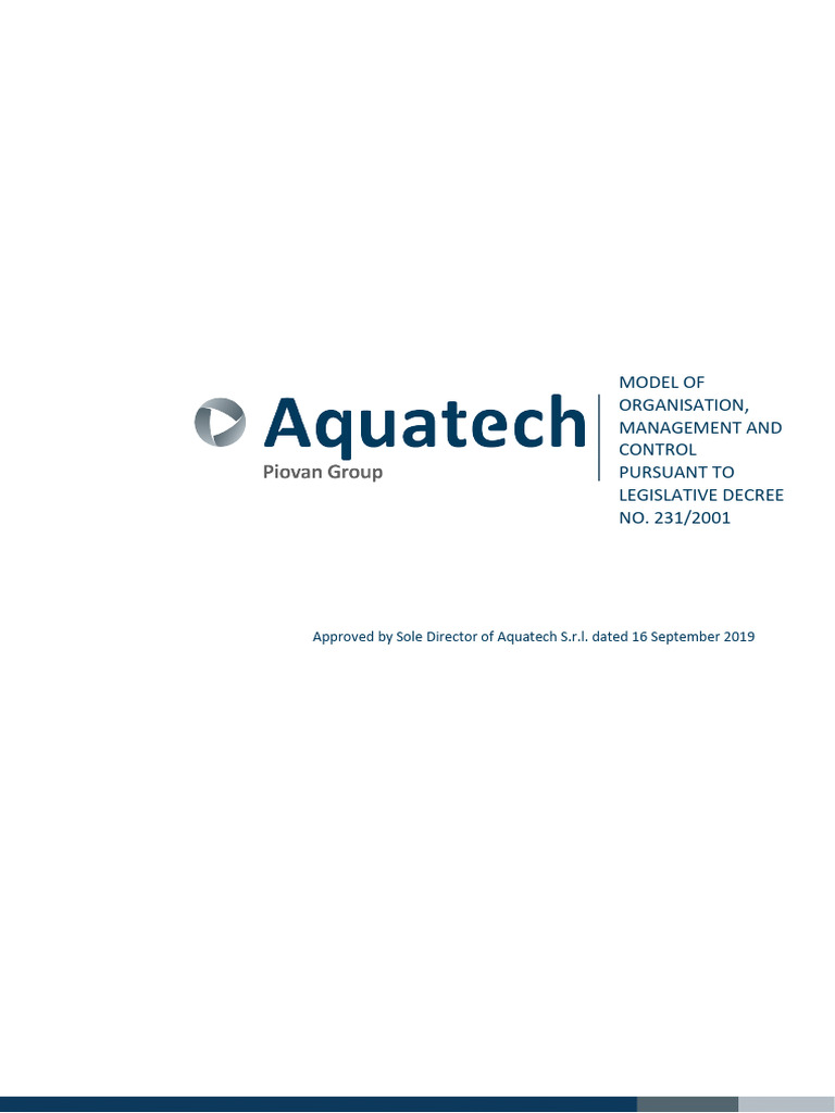 00_Aquatech_Model_of_organisation__management_and_control__General_Part_EN_Sept_19 | PDF