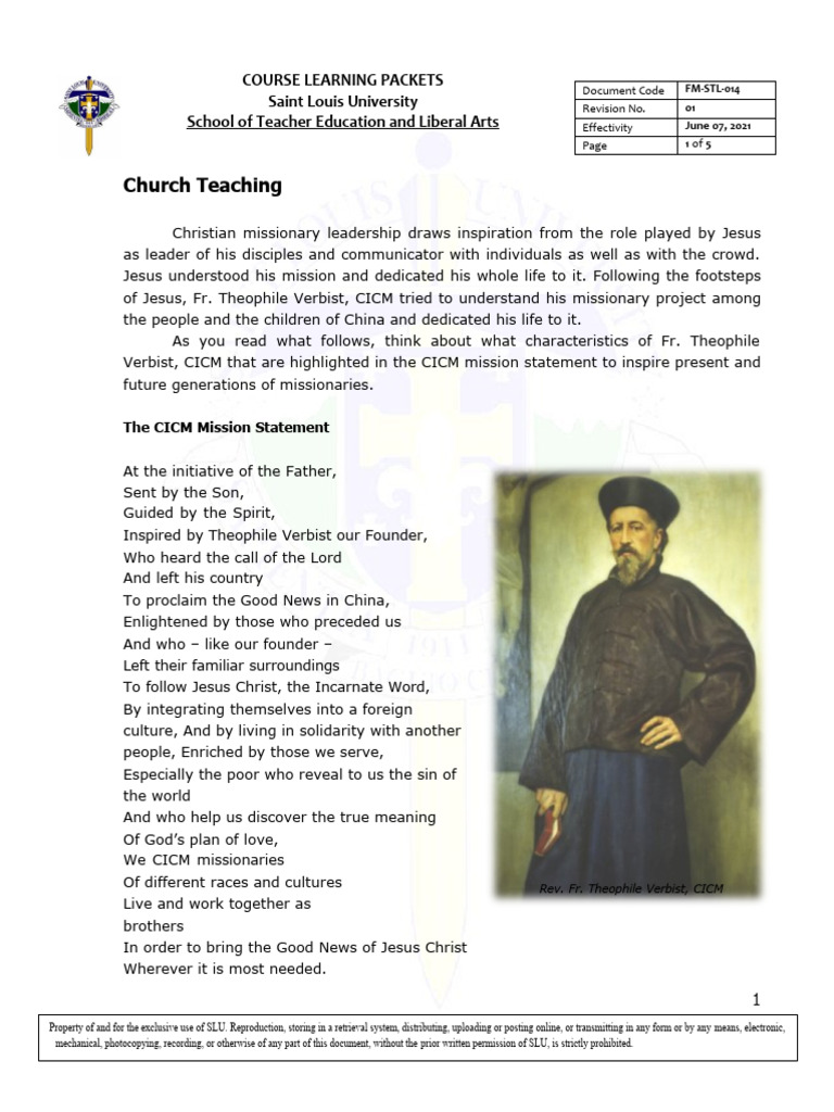 M1 Lesson 1 | PDF | Jesus | Christian Mission M1 Lesson 1 | PDF | Jesus | Christian Mission