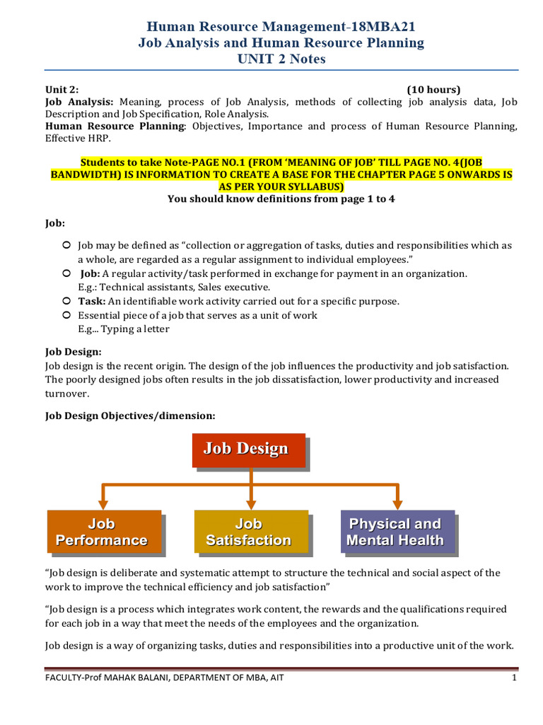 MODULE 2 - Job Analysis. 16865061315871 PDF | PDF | Human Resources | Economies
