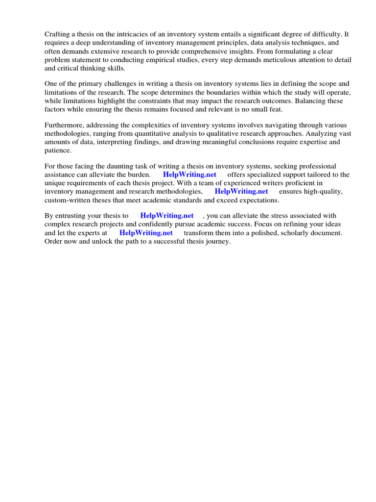 Inventory System Thesis Scope and Limitation | PDF | Business