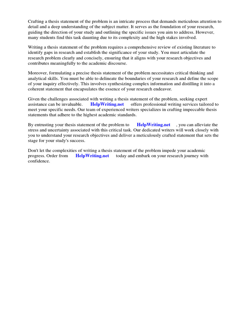 Crafting Thesis Problem Statements | PDF | Thesis | Essays