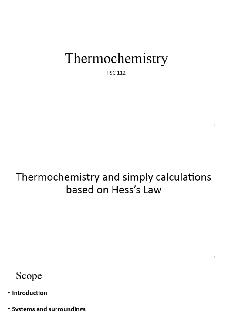 Thermochemistry Lecture 2 | PDF