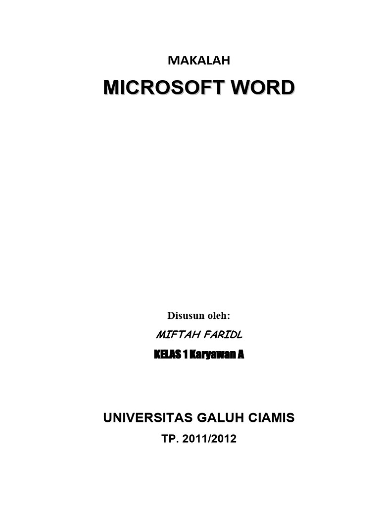 Makalah Microsoft Word | PDF