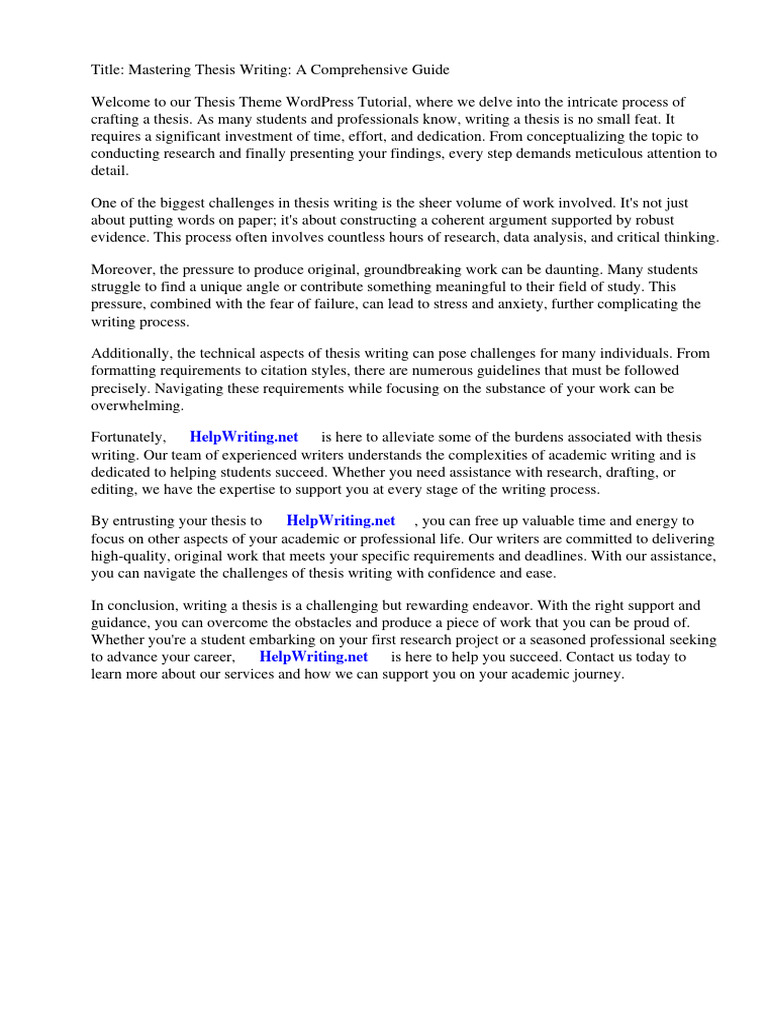 Thesis Theme Wordpress Tutorial | PDF