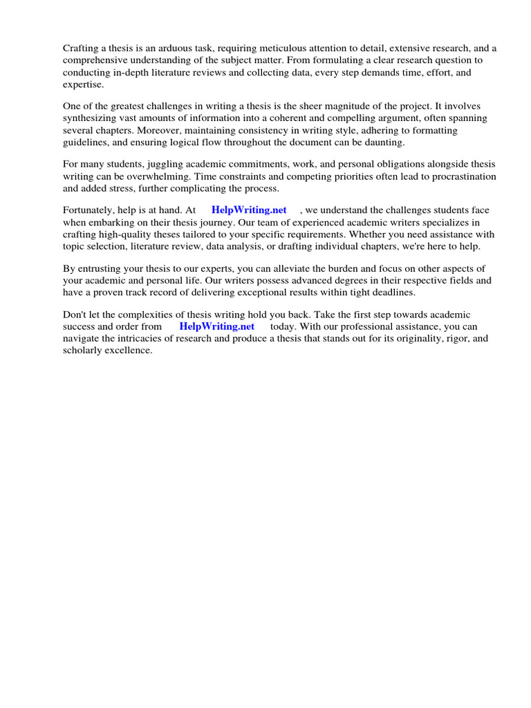 Research Setting Thesis Sample | PDF