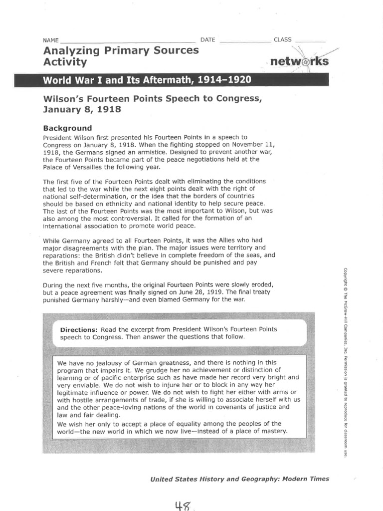 Wilsons 14 Points | PDF