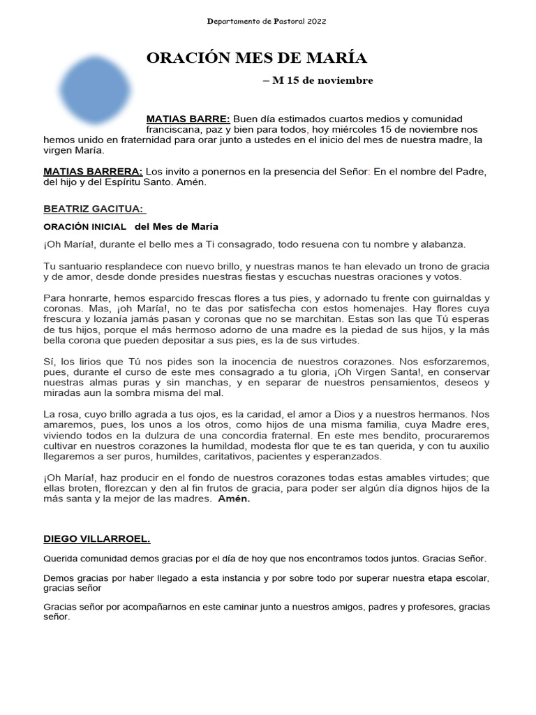 Oracion 4MC | PDF | María, madre de Jesús | Oración