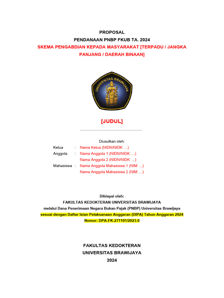 PANDUAN BPPM-2024-template-proposal-pengabdian | PDF | Seni