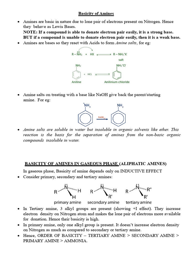 Basicity of Amines | PDF | Amine | Salt (Chemistry)