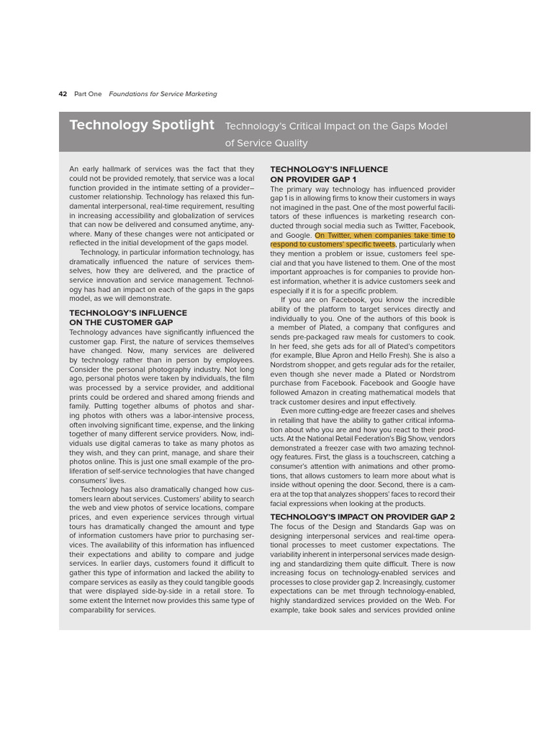 Technology's Critical Impact On The Gaps Model of Service Quality ...