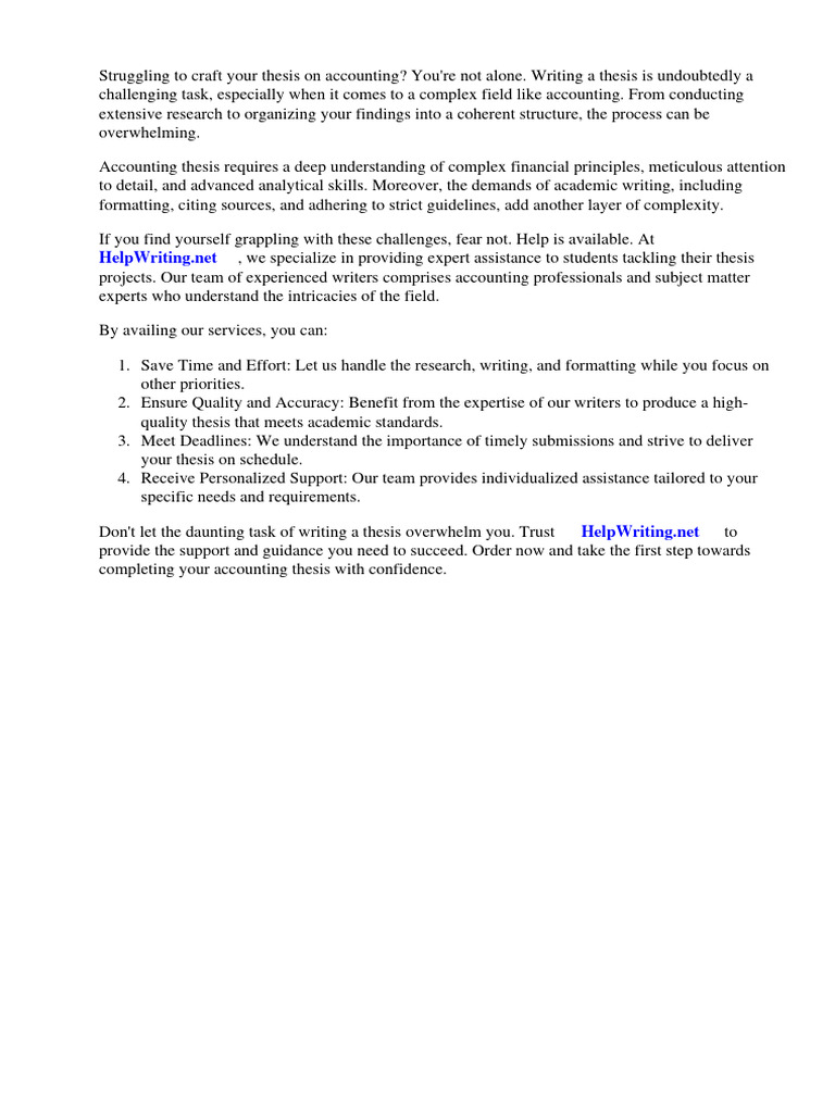 Sample Thesis Related To Accounting | Download Free PDF | Thesis ...