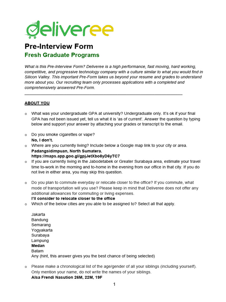 Pre-Interview Fresh Graduate Programs | PDF | Career & Growth