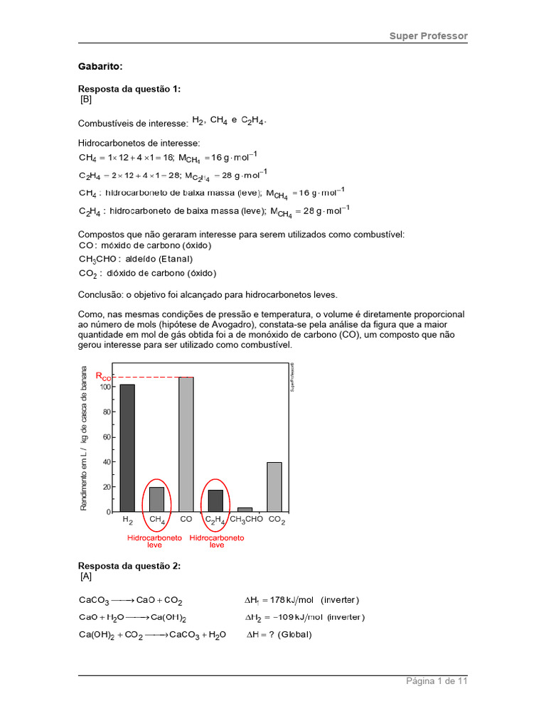 Gabarito Lista Unicamp 10102023 | PDF | Calor | Gases