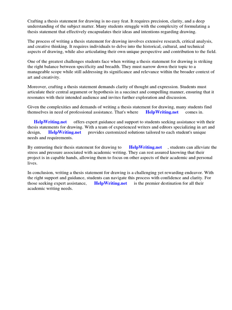 Thesis Statement for Drawing | PDF