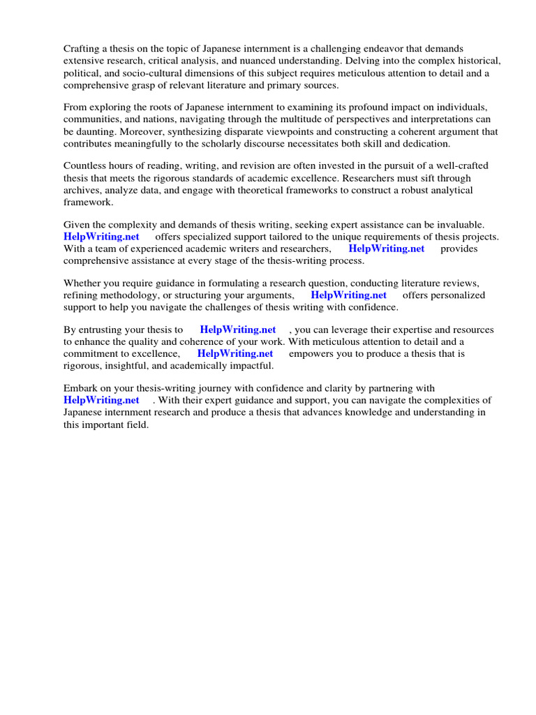 Thesis Japanese Internment | PDF | Internment Of Japanese Americans