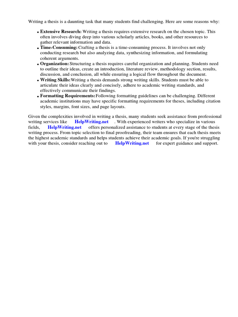 Thesis Bullet Points | PDF | Thesis | Paragraph