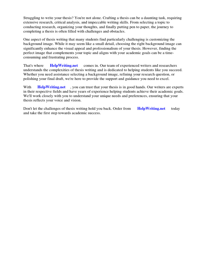 Customizing Thesis Background Images | PDF | Thesis | Essays