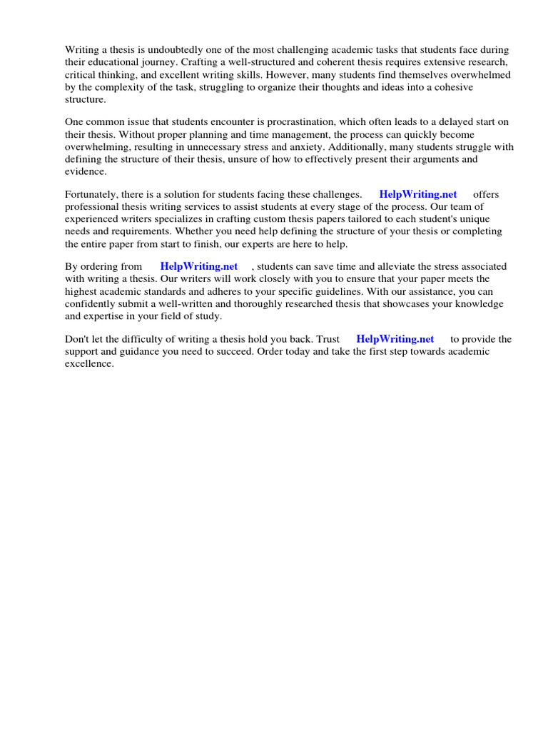 Delayed Thesis Structure Definition | PDF