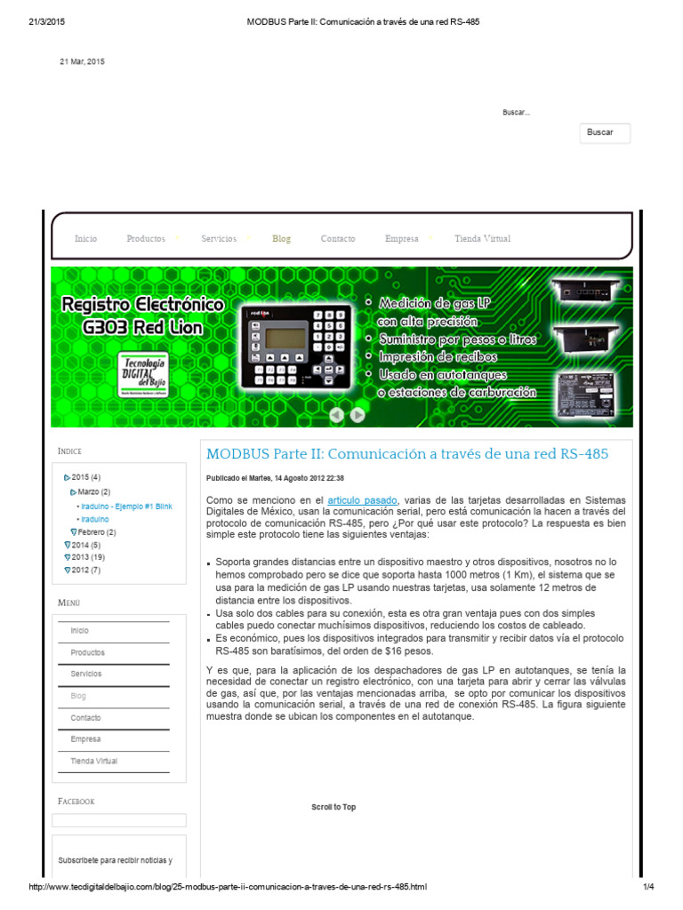 MODBUS Parte II - Comunicación A Través de Una Red RS-485 | Descargar ...