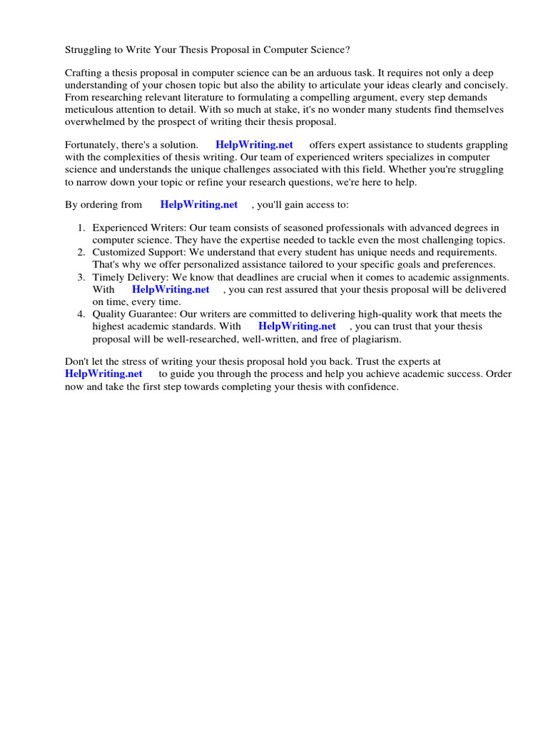 Thesis Proposal Computer Science PDF | PDF | Thesis | Science