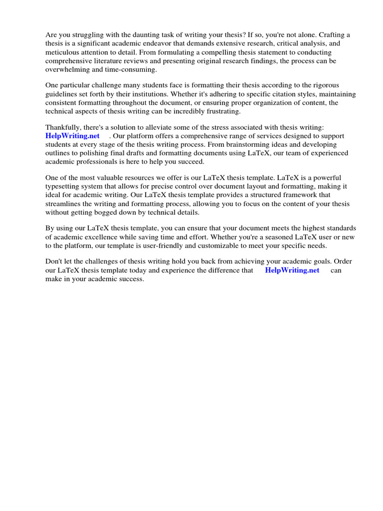 Latex Thesis Template | PDF | Thesis | Page Layout