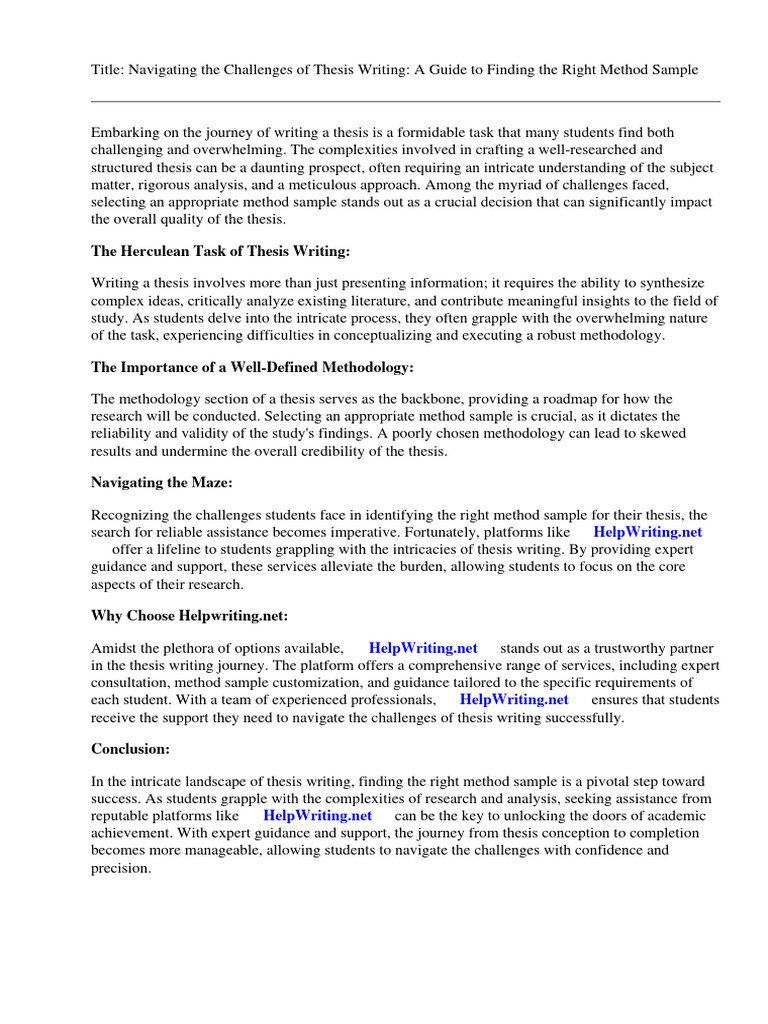 Thesis Method Sample | PDF | Methodology | Qualitative Research