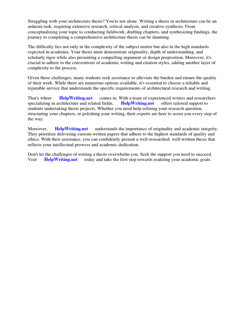 Architecture Thesis Report Sample | PDF | Thesis | World Wide Web