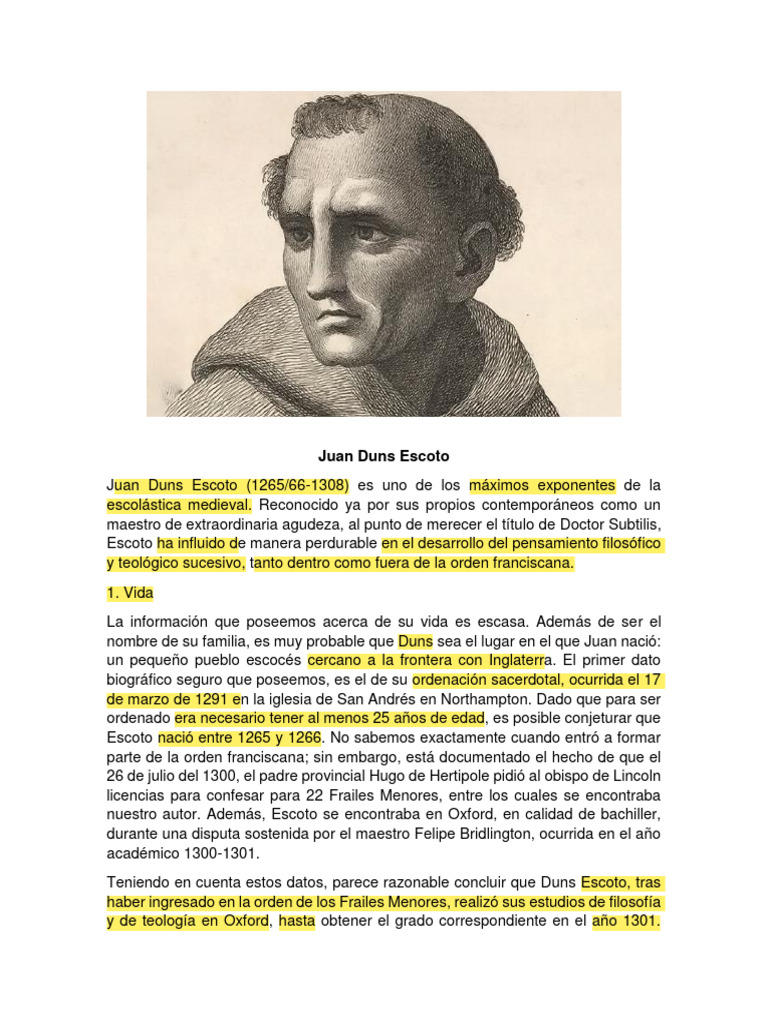 Juan Duns Escoto | PDF | Metafísica | Ontología