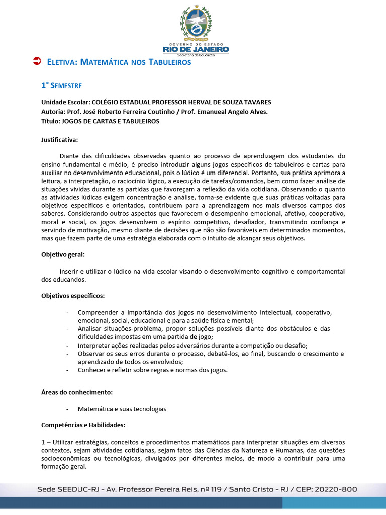 Catalogo Eletivas 2022 144 149 | PDF | Xadrez | Matemática