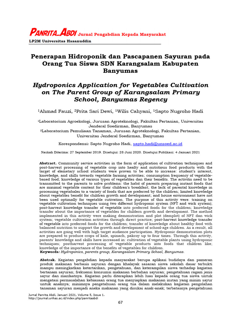 7788-Article Text | PDF | Vegetables | Hydroponics