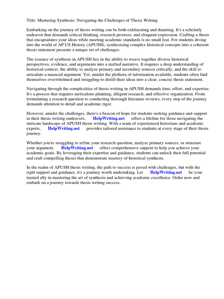 Synthesis Definition Apush | PDF | Career & Growth | Self-Improvement