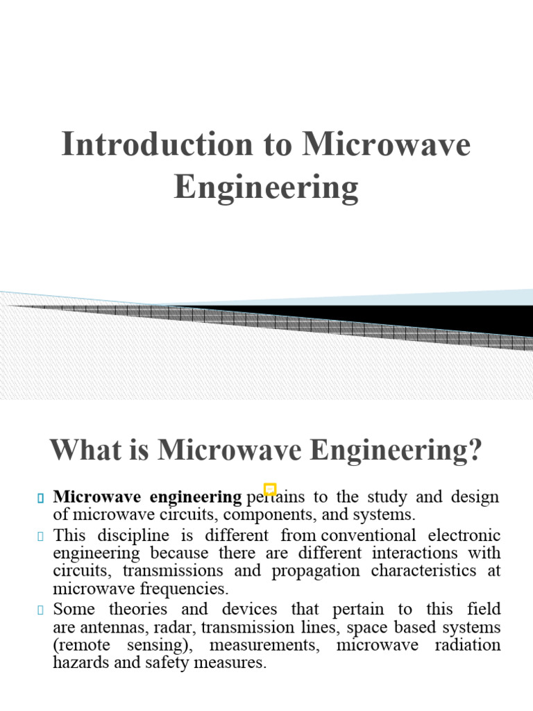 Introduction To Microwave Engineering | PDF