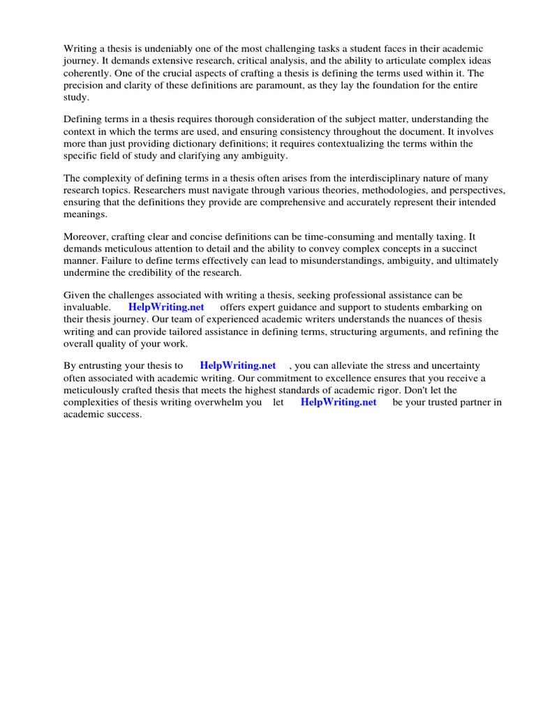 Definition of Terms Thesis PDF | PDF Definition of Terms Thesis PDF | PDF