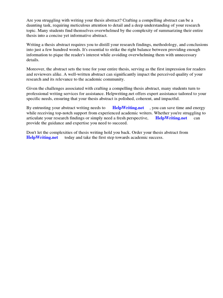 Sample of Abstract in Thesis PDF | PDF | Career & Growth