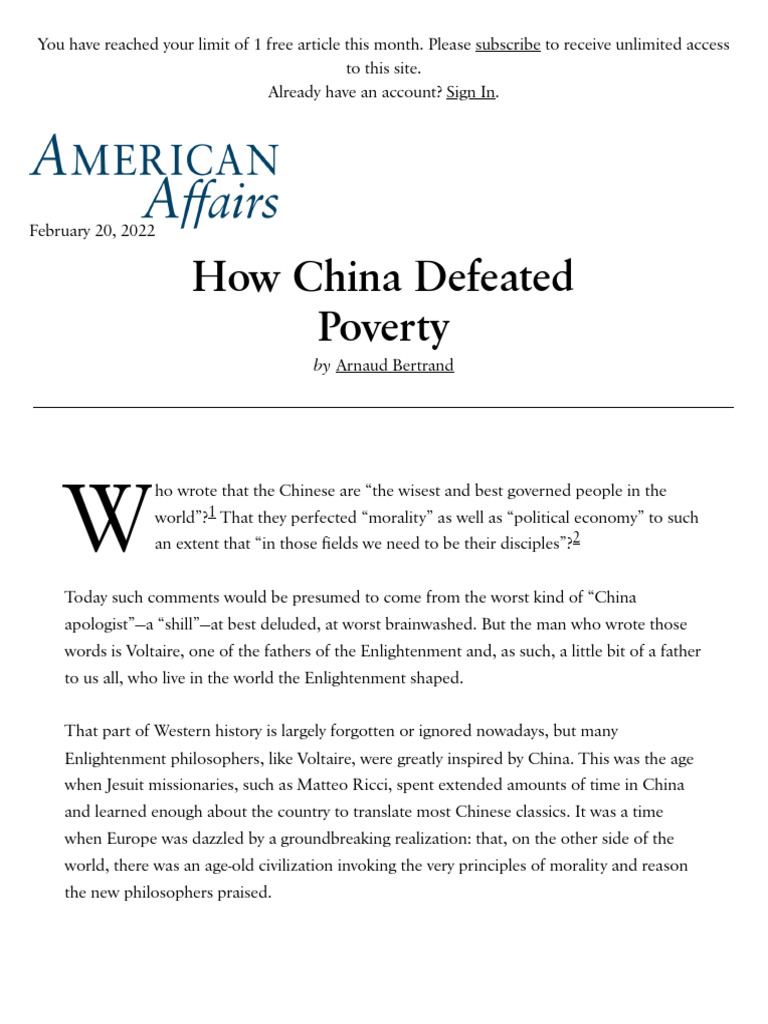 China's Successful Poverty Alleviation Efforts | PDF | Poverty ...