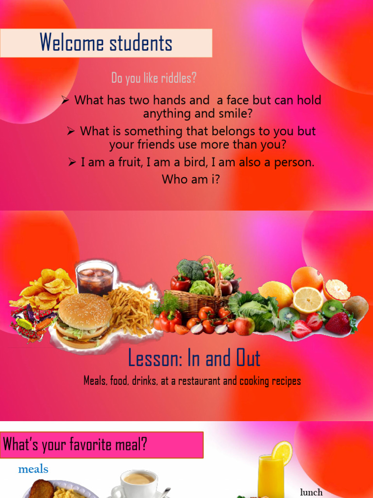 Engaging Riddles and Food Vocabulary | PDF