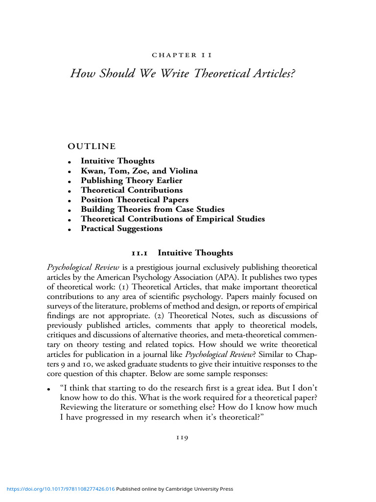 How Should We Write Theoretical Articles | PDF | Theory | Empirical ...