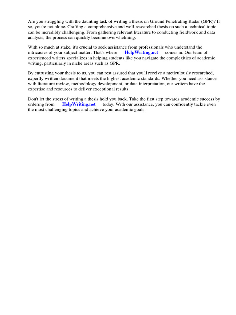 Thesis Ground Penetrating Radar | PDF | Radar