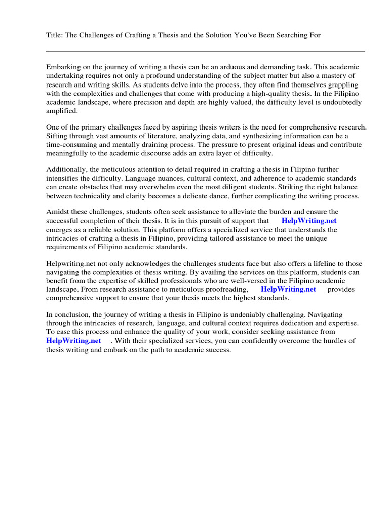 Thesis Sample in Filipino PDF | PDF Thesis Sample in Filipino PDF | PDF