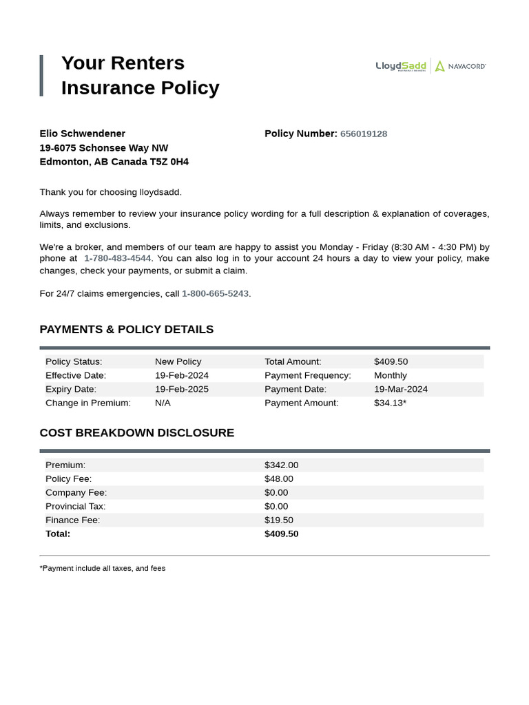 Your Insurance Policy | PDF | Mortgage Law | Insurance